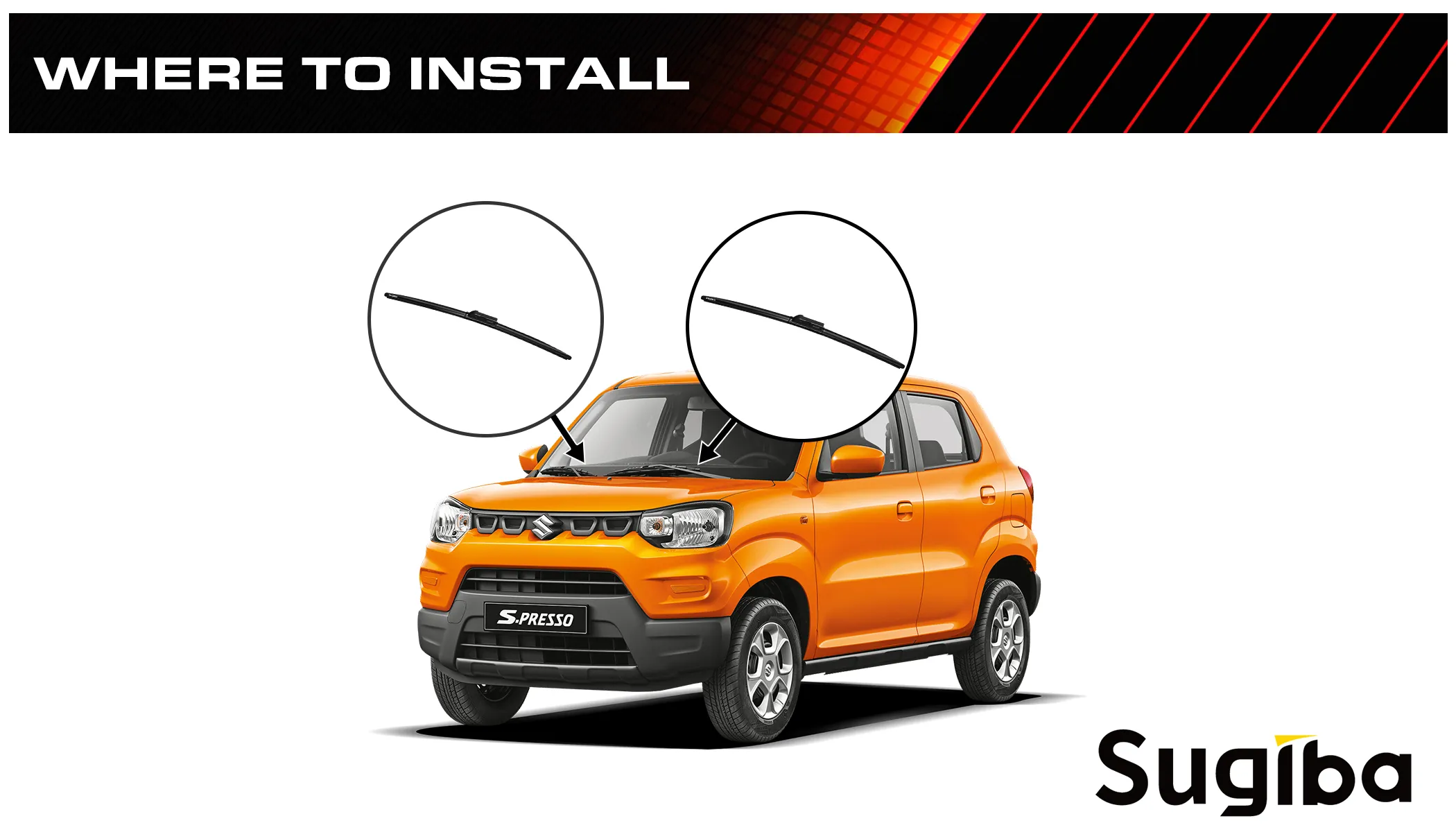 Sugiba Wiper Beam Blade for Suzuki Spresso 2019-2021 | Ledworks Philippines