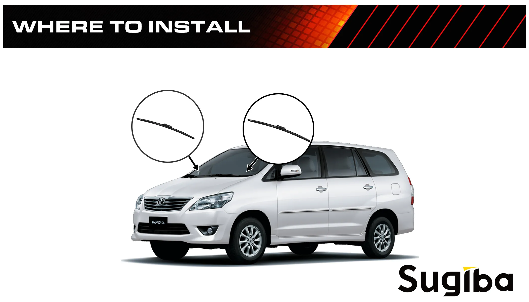 Sugiba Wiper Beam Blade for Toyota Innova 2005-2015 | Ledworks Philippines