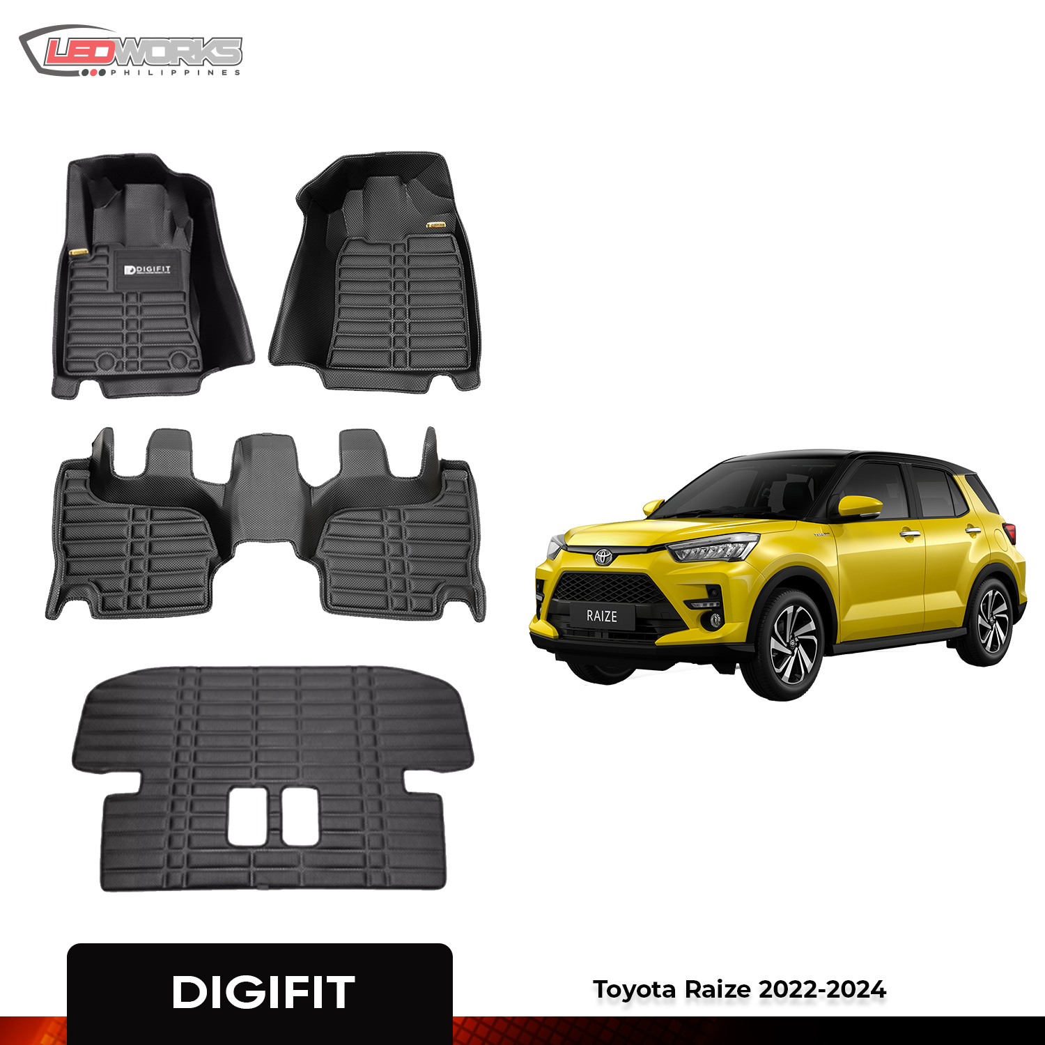Toyota Raize 2022-2024 DIGIFIT Premium Mat | Ledworks Philippines