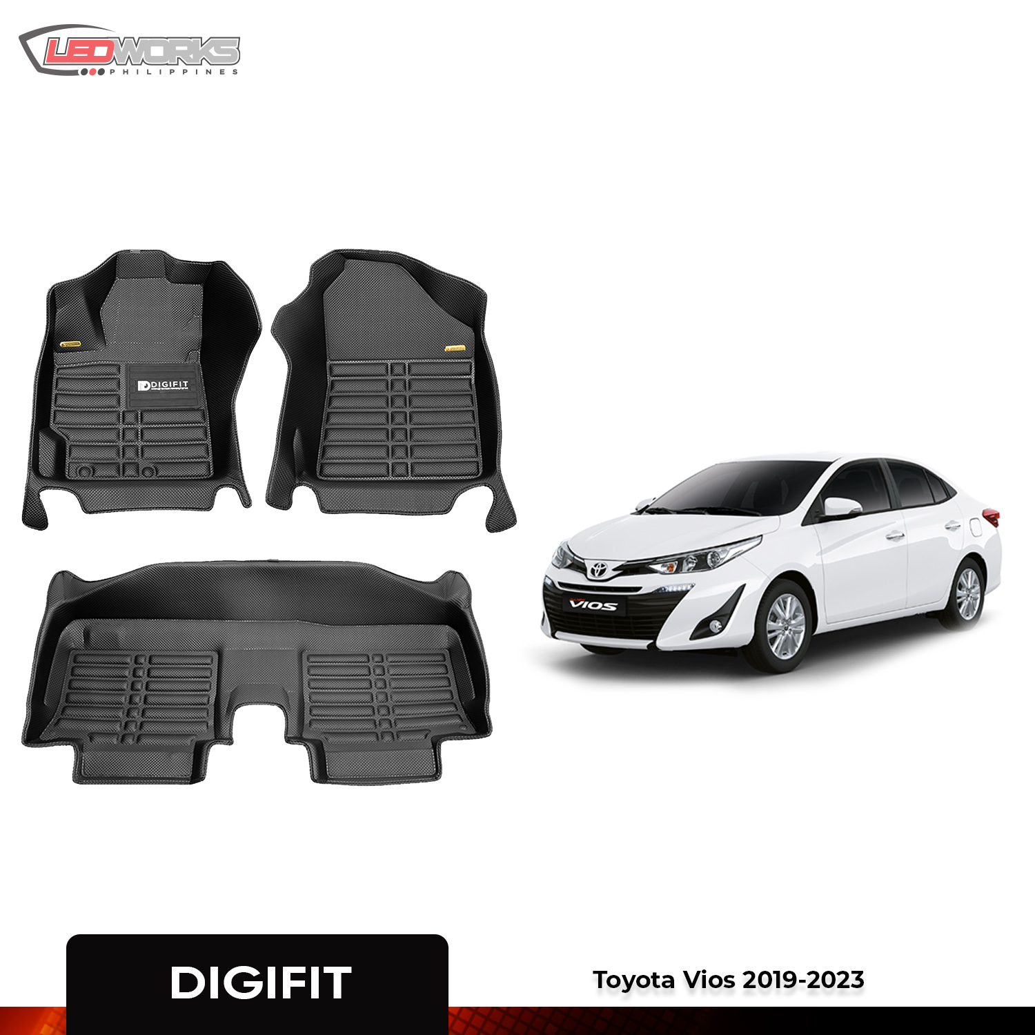 Toyota Vios 2019-2023 DIGIFIT Premium Mat | Ledworks Philippines