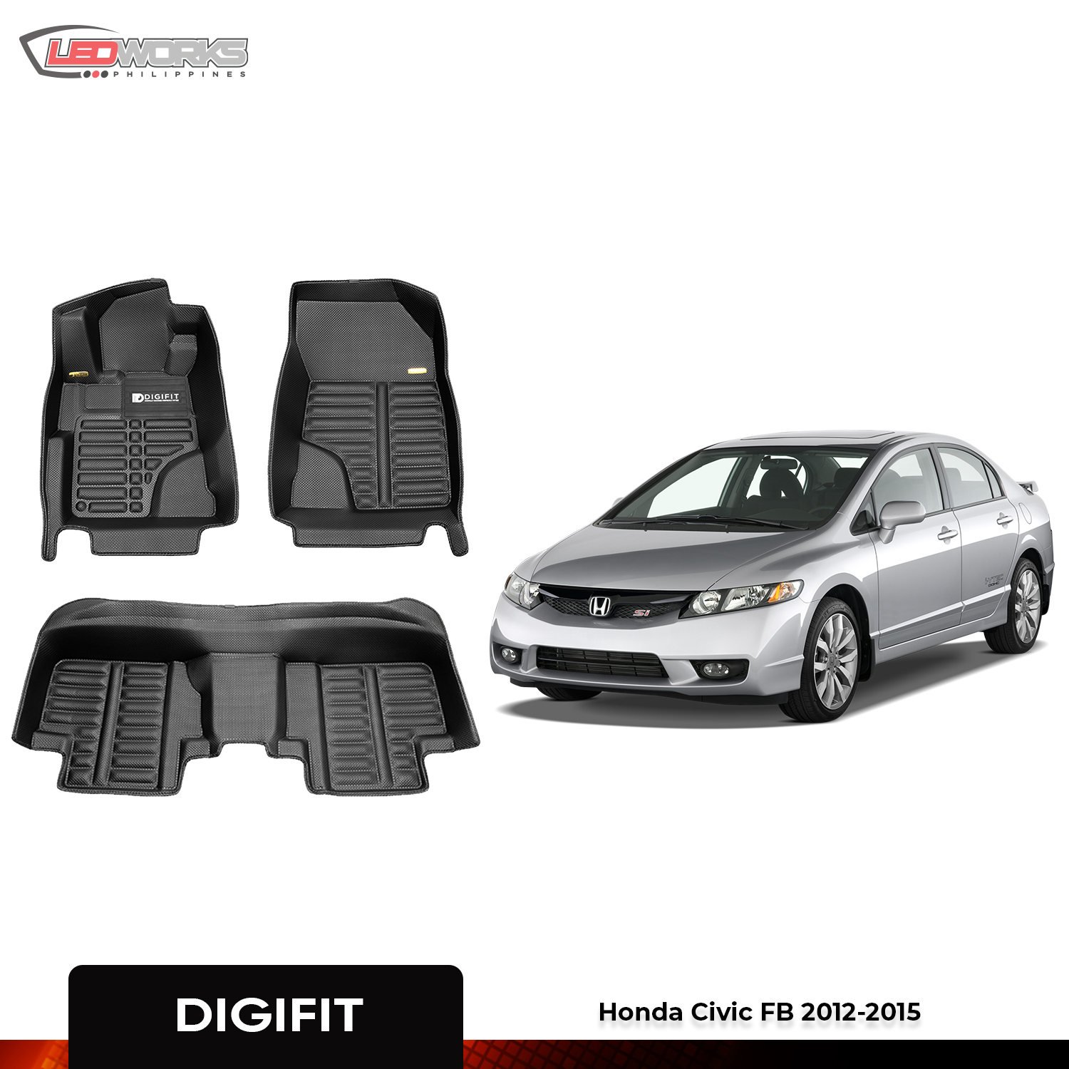 Honda Civic FB 2012-2015 DIGIFIT Premium Mat | Ledworks Philippines