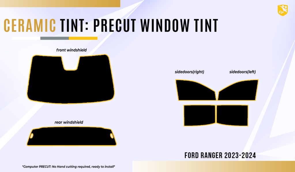 Ford Ranger 2023-2024 CoolFilms Pre-Cut Nano-Ceramic Tint | Ledworks ...